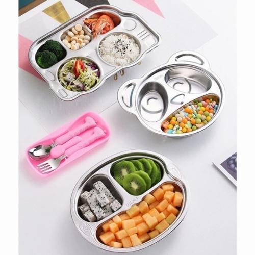 Promo Kids Bento Plate Stainless Import/Piring Sekat Stainless Tebal ...