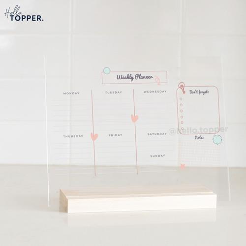 Jual Acrylic Weekly Planner Desk Meja Standing Planner Cute - 21x30 ...