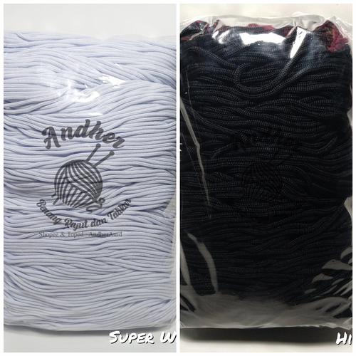 Jual Tali kur warna 3mm PUTIH, NAVY & HITAM bahan Polyester 1000 gram/1 ...