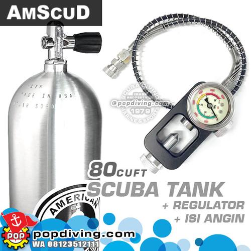 Jual Amscud Luxfer 80 cuft Tabung Scuba Tank + Regulator PCP + ISI ...