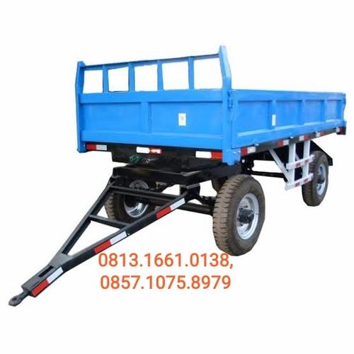 Jual TRAILER TROLI ANHANG BARANG PABRIK GANDENG TRAKTOR PROYEK KEBUN ...
