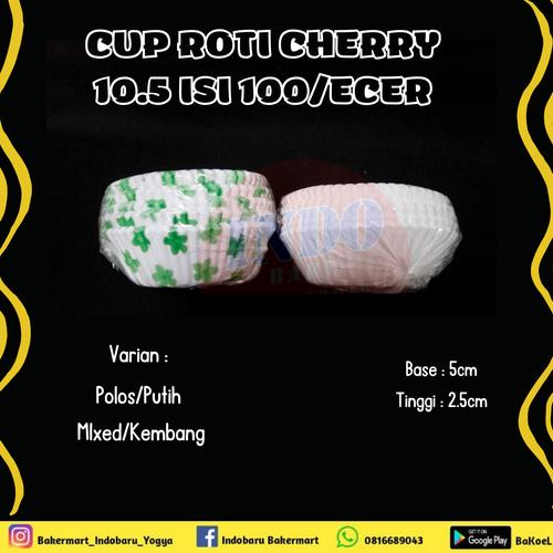 Jual Cup Roti Cases Cherry 10.5 isi 100 (Motif Kembang & Polos/Putih ...