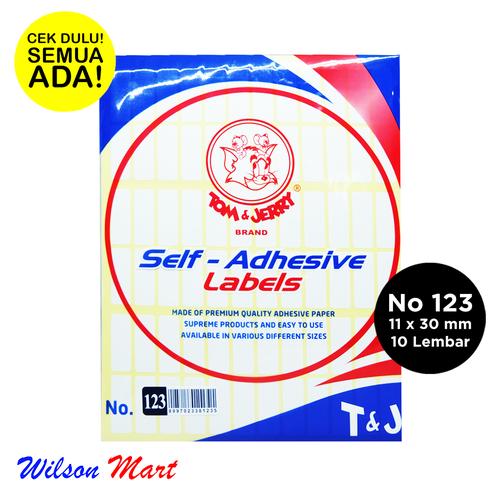 Jual TOM AND JERRY NO 123 11 X 30 MM SELF ADHESIVE LABELS ISI 10 LEMBAR ...