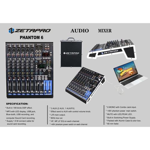 Jual Mixer ZETAPRO PHANTOM 6 / PHANTOM6 6 CHANNEL FREE HARDCASE - Jakarta Barat - First Audio ...