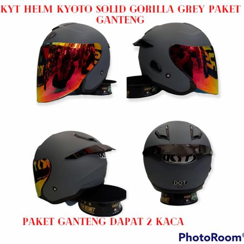 Jual KYT HELM KYOTO MATT GORILLA GREY PAKET GANTENG SNI DOT - original, M - Kab. Bekasi - Virgo ...