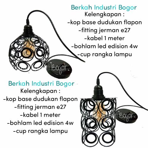 Jual lampu gantung dekorasi minimalis - bulat. hitam, TANPA BOHLAM ...