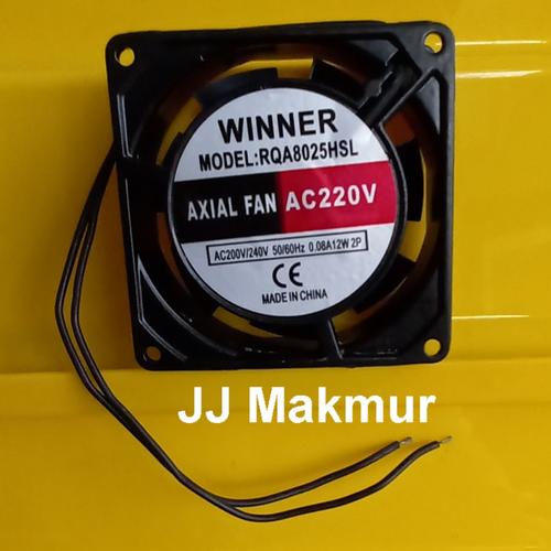 Jual Cooling Fan Winner 8x8cm 220V AC - Kipas Angin Kotak Hitam 8x8cm ...
