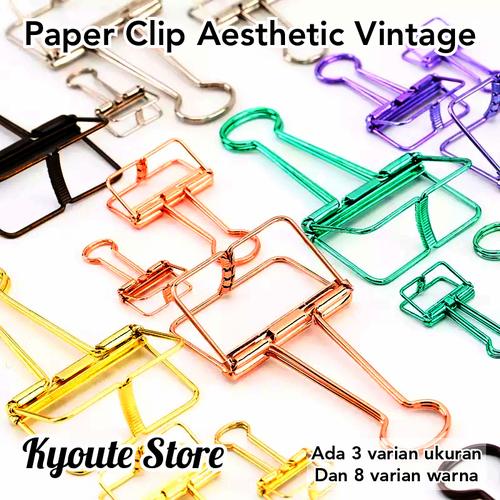 Jual Paper Clip Binder Klip Besar Medium Kecil Warna Aesthetic Vintage ...