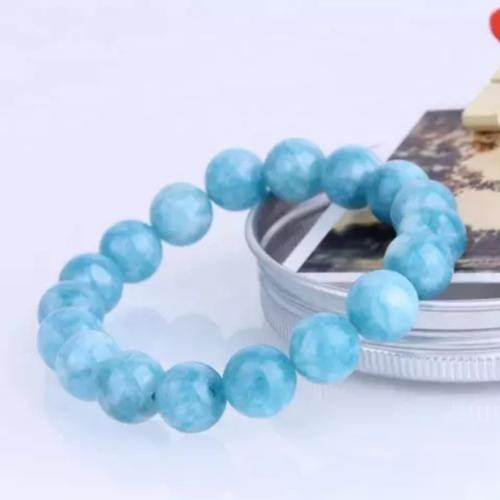 Jual Gelang batu alam natural Larimar biru langit. original stone - 8mm ...