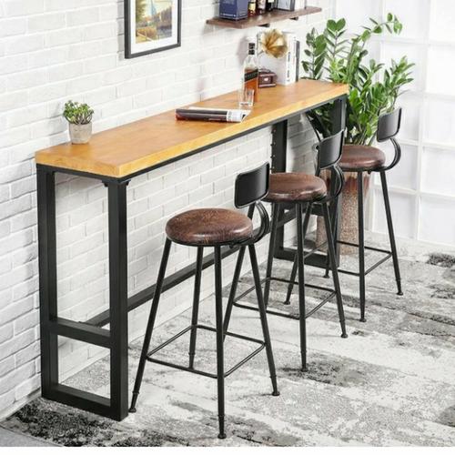 Jual meja bar minimalis satu set,kayu mahoni tua,200×40×90×3cm custom ...