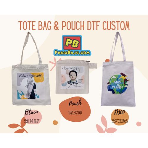 Jual Tote Bag dan Pouch Custom DTF - Pouch, 15x10 - Kab. Bogor ...