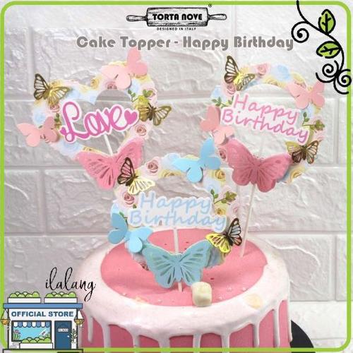 Jual Cake Topper Cantik HAPPY BIRTHDAY 12 cm dekokrasi kue ulang tahun ...