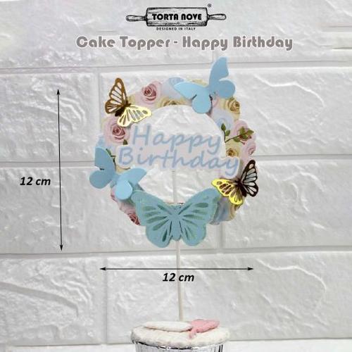 Jual Cake Topper Cantik HAPPY BIRTHDAY 12 cm dekokrasi kue ulang tahun ...