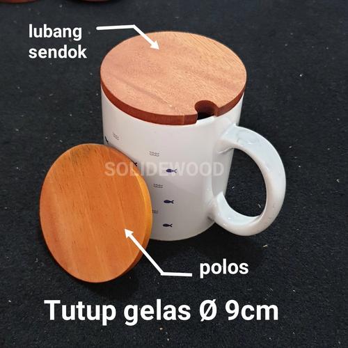 Jual tutup gelas gelas kayu 9cm wooden lid coaster - polos - Kota ...