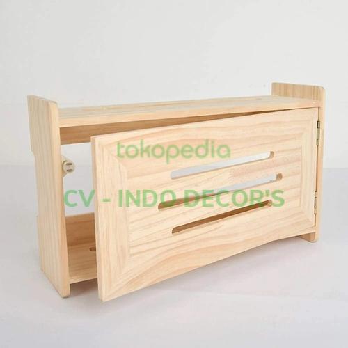 Jual Rak Wifi Dinding Gantung Tempat Penyimpanan Router Wifi Kayu Jati ...
