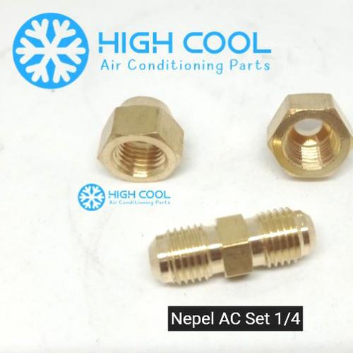 Jual DOUBLE NEPEL AC SET 1/4/DOUBLE NIPPLE/SAMBUNGAN PIPA AC 1/4 SET ...