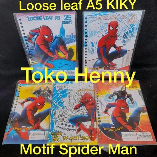 Jual LOOSE LEAF A5 ISI 25 lembar.... SPIDER MAN ..... Merk.. KIKY ...