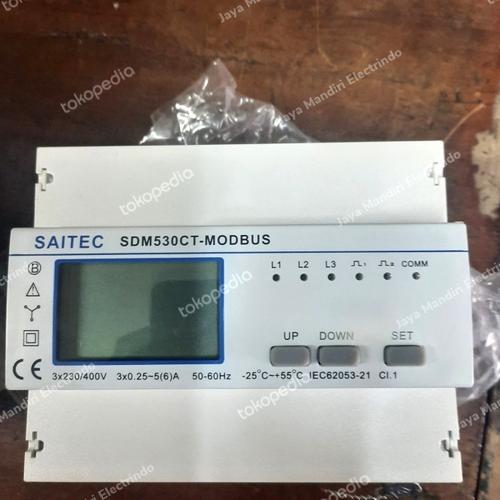 Jual KWH METER 3 PHASE SAITEC 230-400V 3x0.25~5(6)A CT MODBUS DOUBLE ...