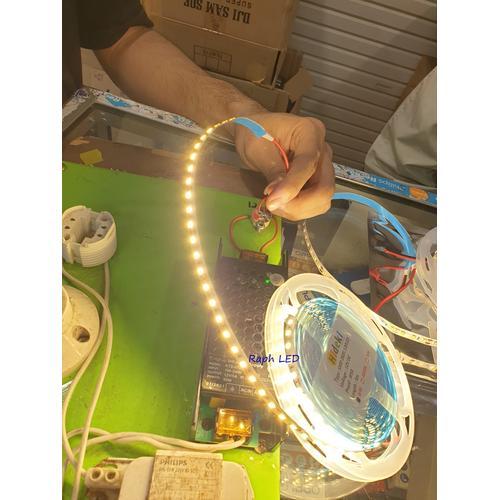 Jual LED Strip Light roll 2835 12W 12V 120 mata Warm White 4000K Putih ...