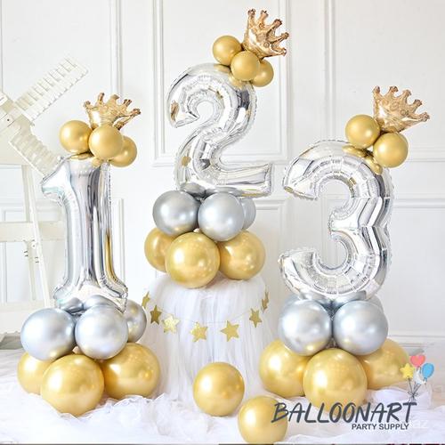 Promo STANDING DIY ANGKA SILVER GOLD DEKORASI/DEKORASI ULANG TAHUN - 3 ...