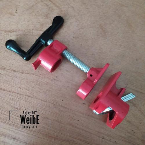 Jual Pipe clamp penjepit kayu jati belanda bar clamp 1/2 inch - Merah ...