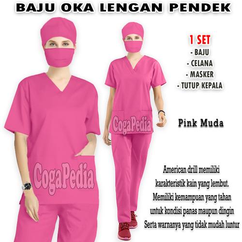 Jual Baju Ok Medis Lengan Pendek Seragam Jaga Perawat Scrub Suits bidan ...