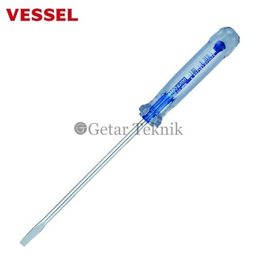Jual Obeng Minus Vessel 6100 4×100 Crystaline Screwdriver Long-Thin ...