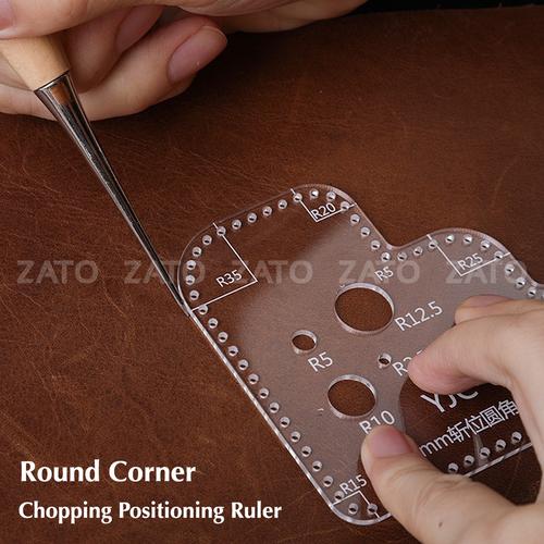 Jual Round Corner Chopping Positioning Ruler - Leather tools ...