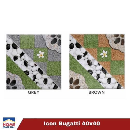 Jual Keramik Lantai Motif Rumput Glossy Icon Bugatti 40x40 - Cokelat ...