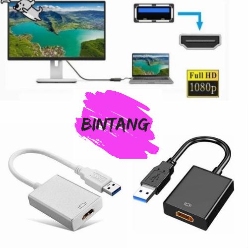 Jual Kabel USB 3.0 To HDMI Converter Adapter/ USB 3.0 To HDMI - Putih ...