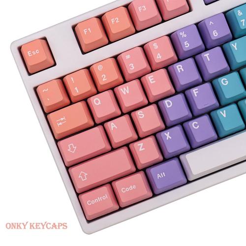 Jual Gradient Color Keycaps / Ombre keycaps / OEM Profile / 124 Keycaps ...