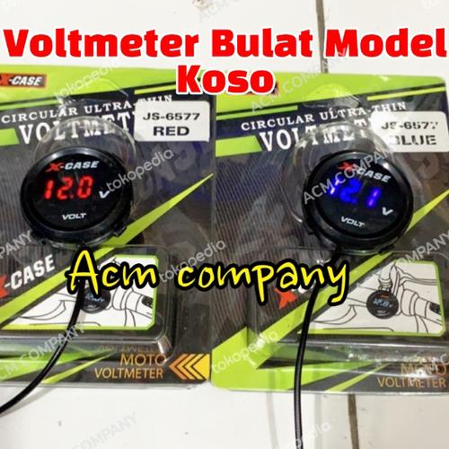 Jual Voltmeter Volt Meter Led Aki Model Koso Bulat 12V - Jakarta Barat ...