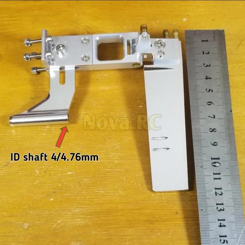 Jual Rc boat rudder strut aluminium 70x110mm for id shaft 4mm 4.76mm ...