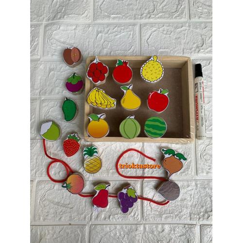 Jual Meronce Buah Kayu Mainan Edukasi Anak Edukatif Ronche APE PAUD ...