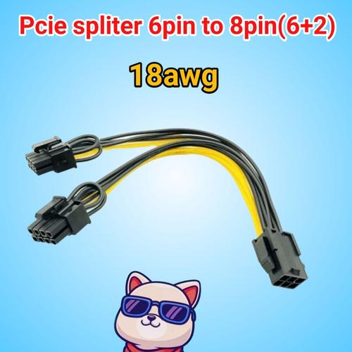 Jual Kabel PCIe splitter 6 pin to dual 8 pin (6+2) - Kota Semarang ...