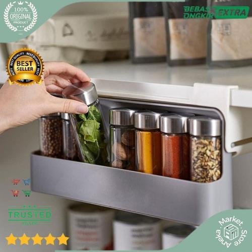 Jual Rak Bumbu Dapur Gantung Minimalis Kitchen Set Plastik 6 Botol ...