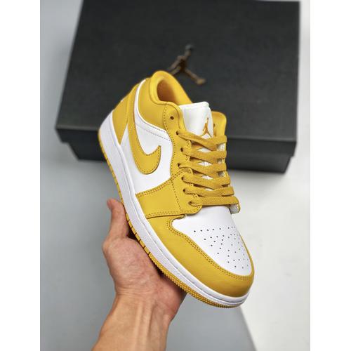 Jual SEPATU SNEAKERS NIKE AIR JORDAN 1 LOW YELLOW MUSTARD POLLEN ...