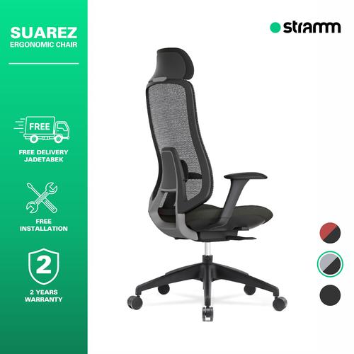 Promo Kursi Kantor Ergonomis Stramm Suarez I - Grey on Black, Chair ...