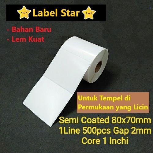 Jual Semi Coated 80x70mm 1Line 500pcs Gap 2mm Core 1 Inchi / Label ...