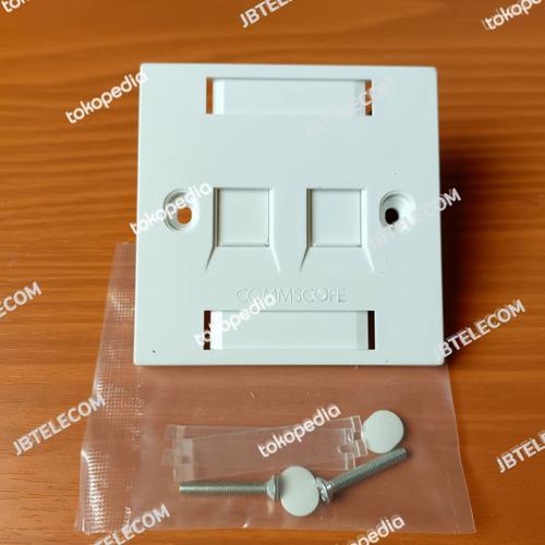 Jual face plate rj45 2 port AMP commscope / frame data dual port ...