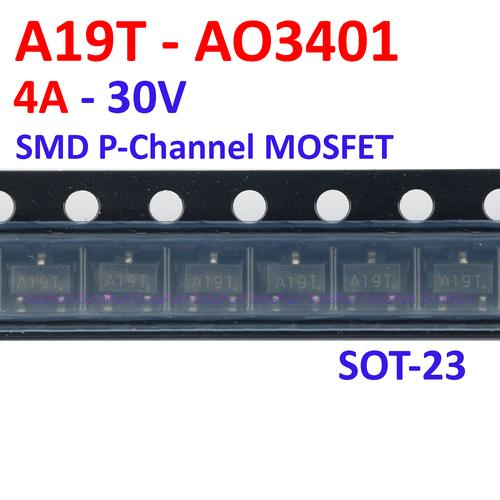 Jual A19T AO3401 A03401 4A 30V SMD P-Channel MOSFET SOT-23 SOT23 - BIASA - Kota Tebing Tinggi ...