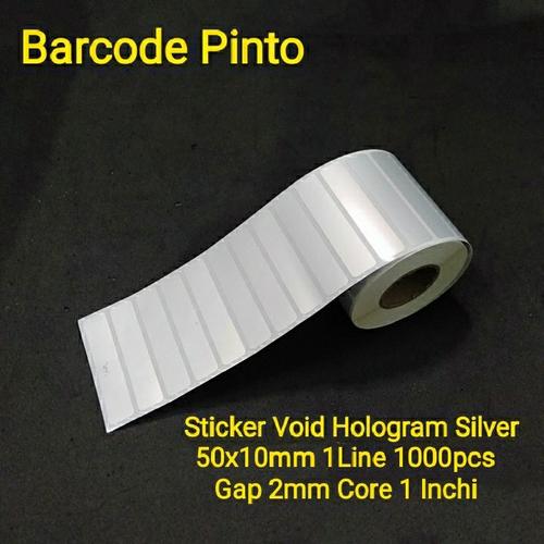 Jual Sticker Void Hologram Silver 50x10mm 1Line 1000pcs Gap 2mm Core 1 ...