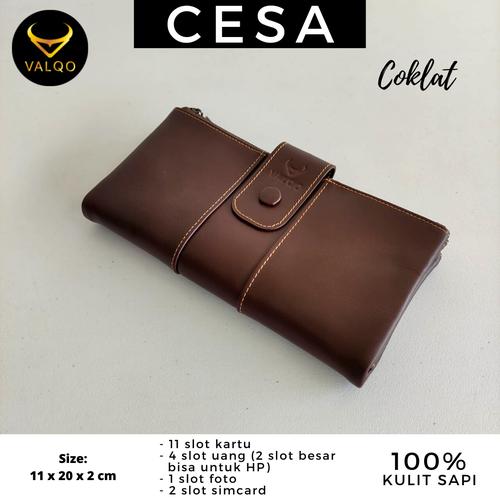 Jual Dompet Kulit Panjang Wanita CESA Wallet Original Branded Kulit Asli - Cokelat - Kab ...