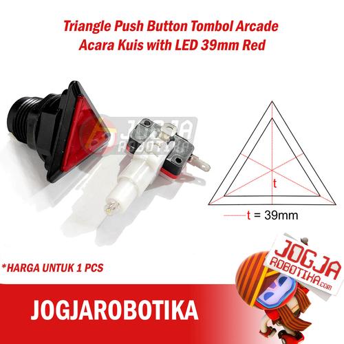 Jual Triangle Push Button Tombol Arcade Acara Kuis with LED 39mm Red ...