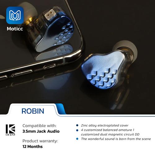 Jual KBEAR Robin with Mic 1DD+4BA Hybrid In Ear Monitor Earphone Zinc ...