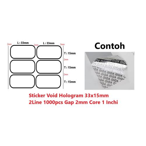 Jual Sticker Void Hologram Silver 33x15mm 2Line 1000pcs Gap 2mm Core 1 ...