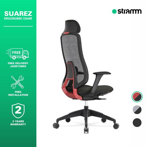 Promo Kursi Kantor Ergonomis Stramm Suarez I - Red on Black, Chair Only ...