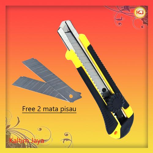 Jual Pisau Cutter / Kater Vico Gagang Karet Gratis 2 Isi Mata Pisau ...