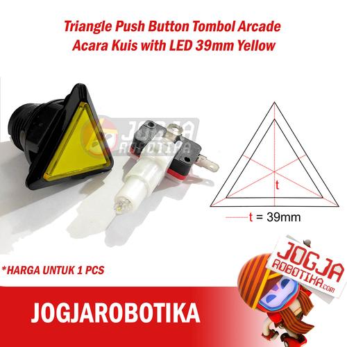 Jual Triangle Push Button Tombol Arcade Acara Kuis with LED 39mm Yellow ...
