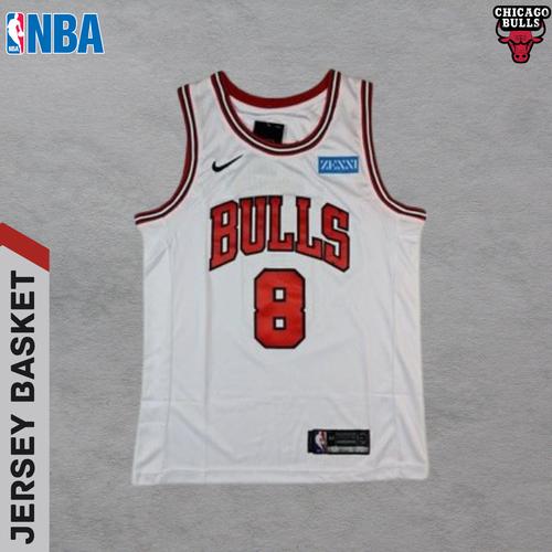Jual Baju Jersey Basket Swingman NBA Zach Lavine Chicago Bulls Putih ...